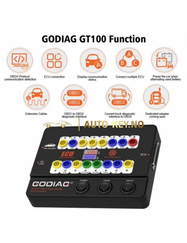 GODIAG GT100 + New Generation AUTO TOOLS OBD II Break Out Box ECU Conn ...
